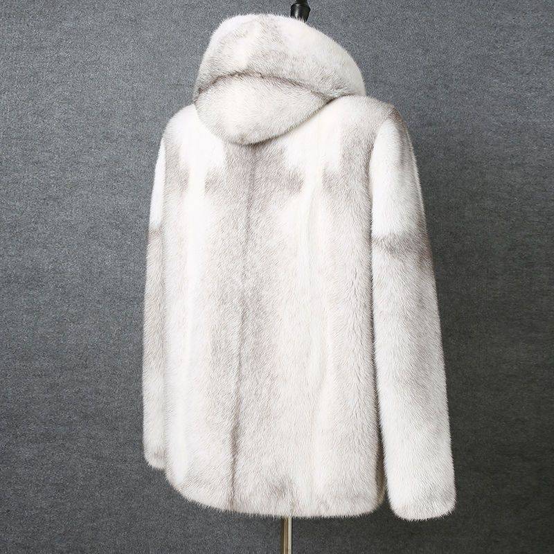 Mink Overcoat Mens Whole Mink Real Mink Hooded Fur One-piece Short ...