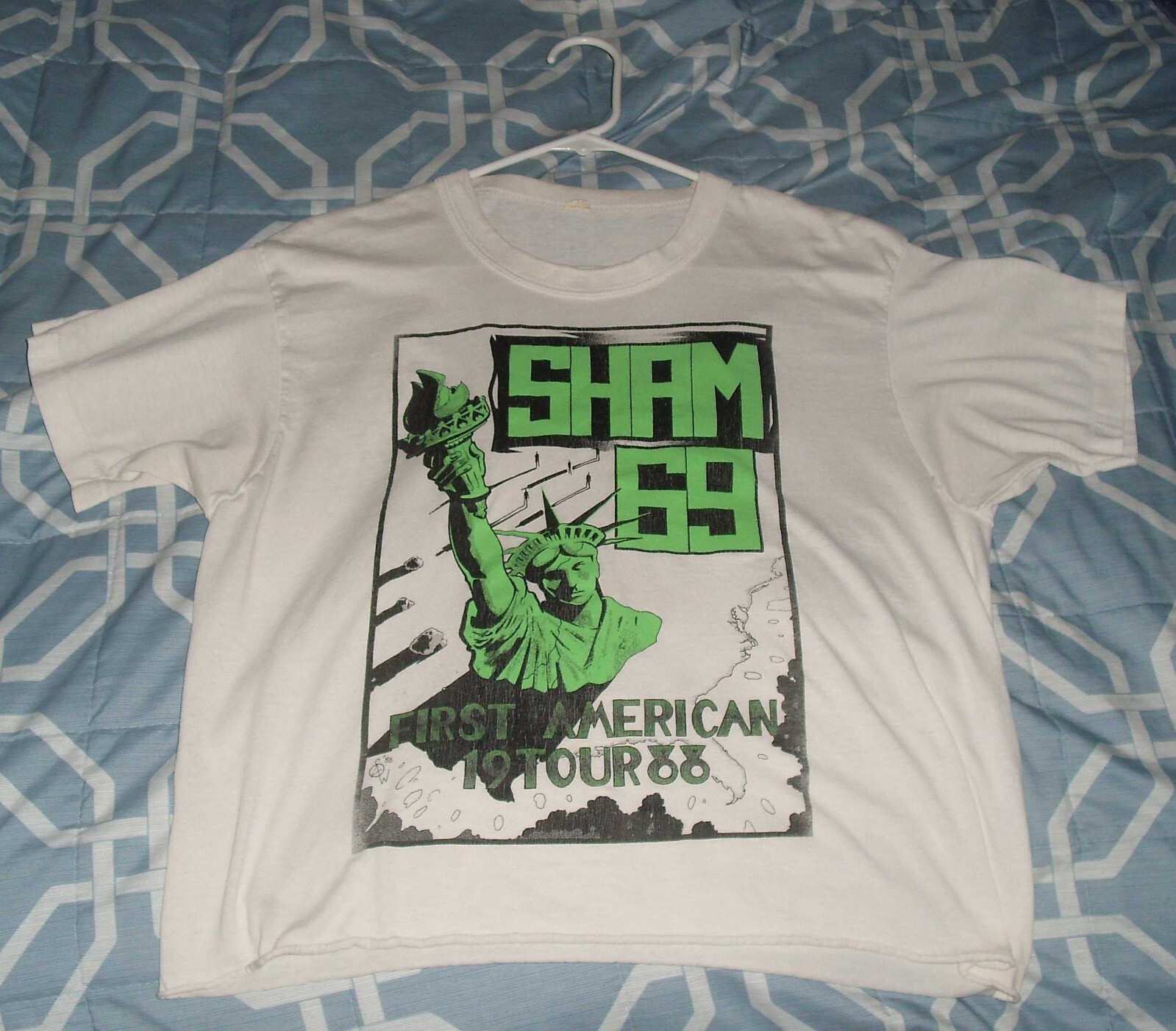 SHAM 69 RARE 1988 FIRST AMERICAN TOUR T-SHIRT Given T… - Gem