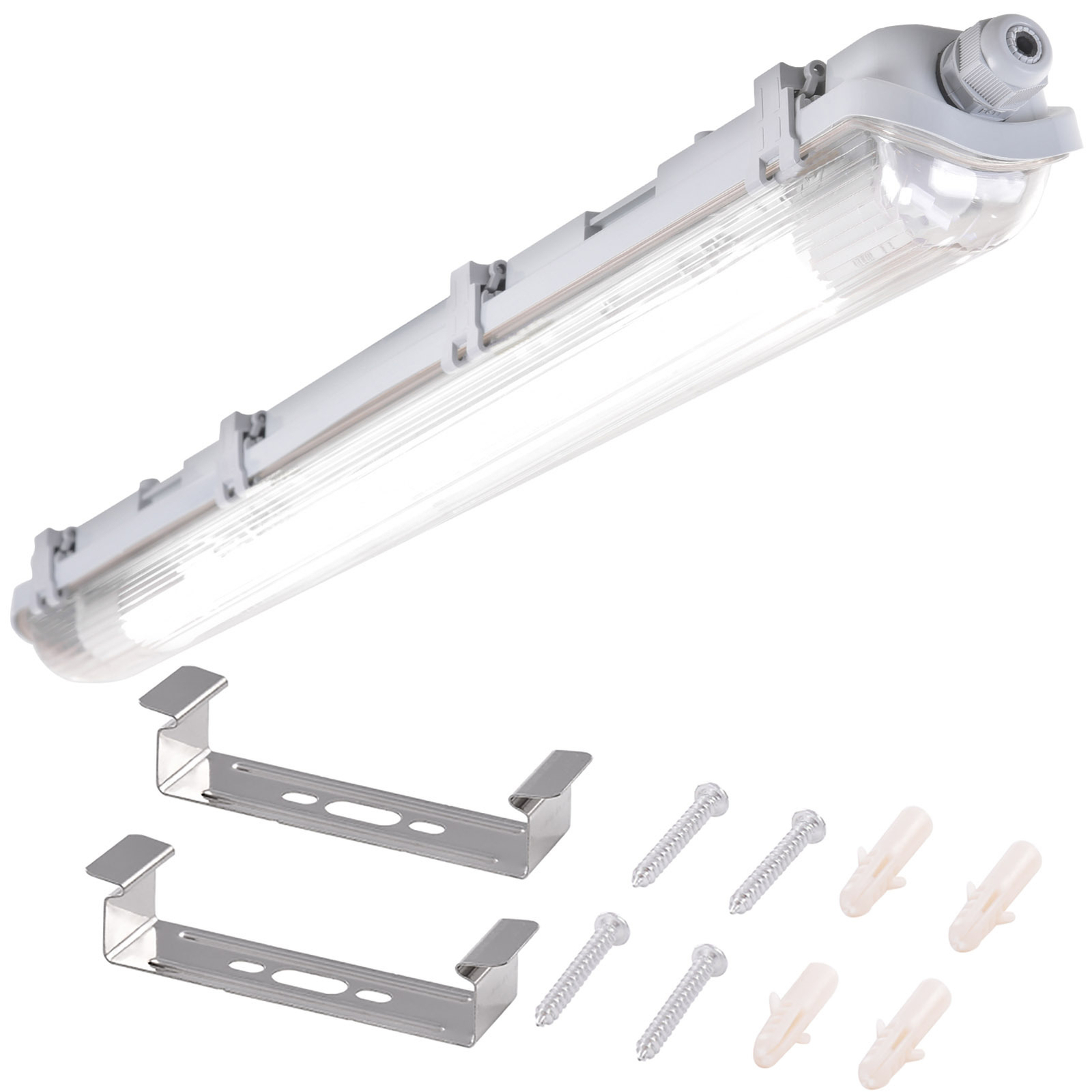 5FT IP65 LED Strip Lights Batten Tube Light Office Shop Garage Ceiling ...