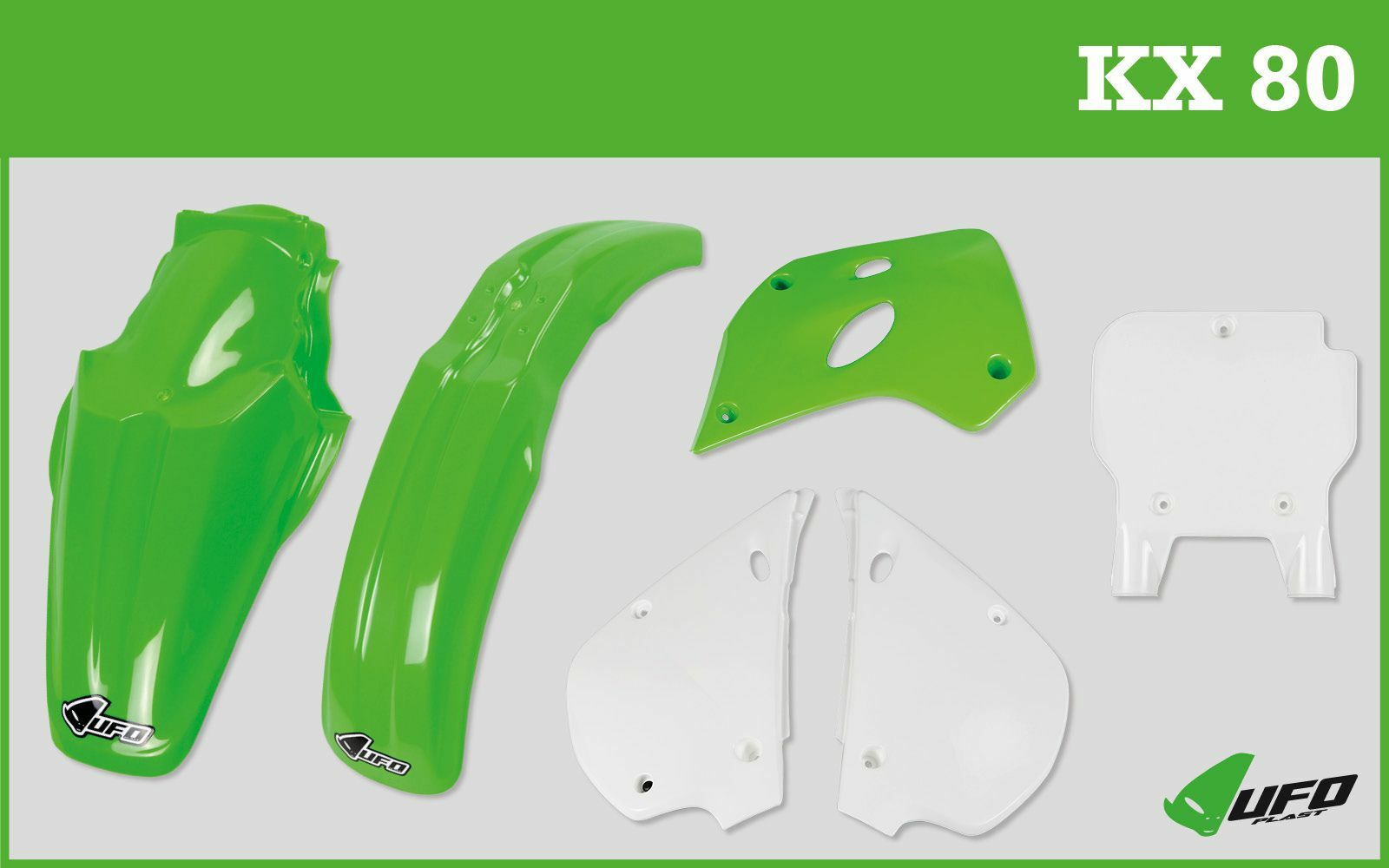 UFO Kawasaki KX 80 (91-97) OEM Plastic Kit KAKITKX80 | eBay