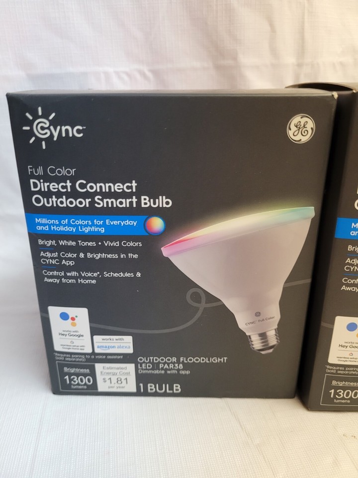 2 GE CYNC Direct Connect WiFi Full Color Changing Outdoor LED Smart ...