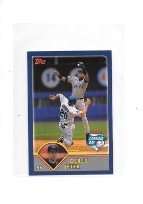 2003 Topps Mini Opening Day Stickers #32 Derek Jeter, New York Yankees ...