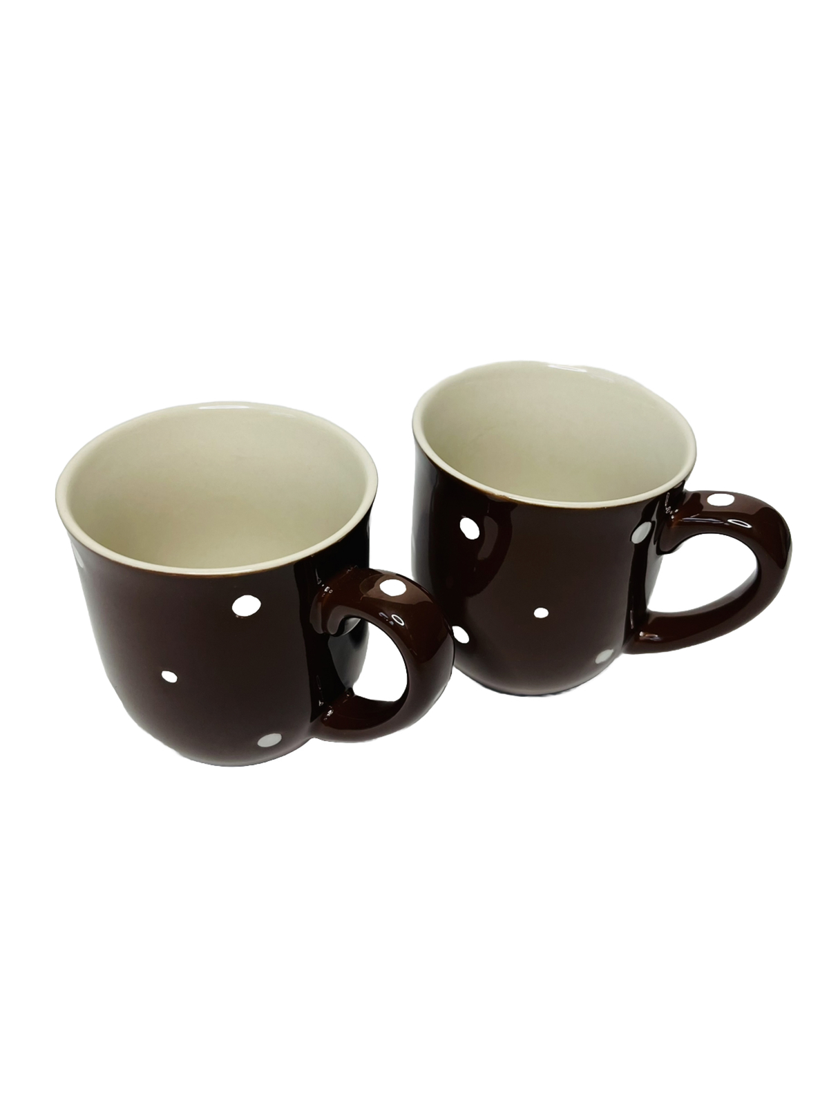 Temptations by Tara Chocolate Brown Polka Dot Mugs 12 Oz | eBay