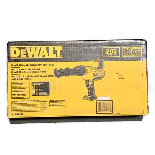 DEWALT DCE560B 20V MAX 20-Volt Cordless 10oz / 300ml Adhesive Gun TOOL ...