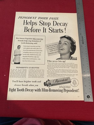 Pepsodent Tooth Paste Stops Tooth Decay 1940’s Print Ad | eBay
