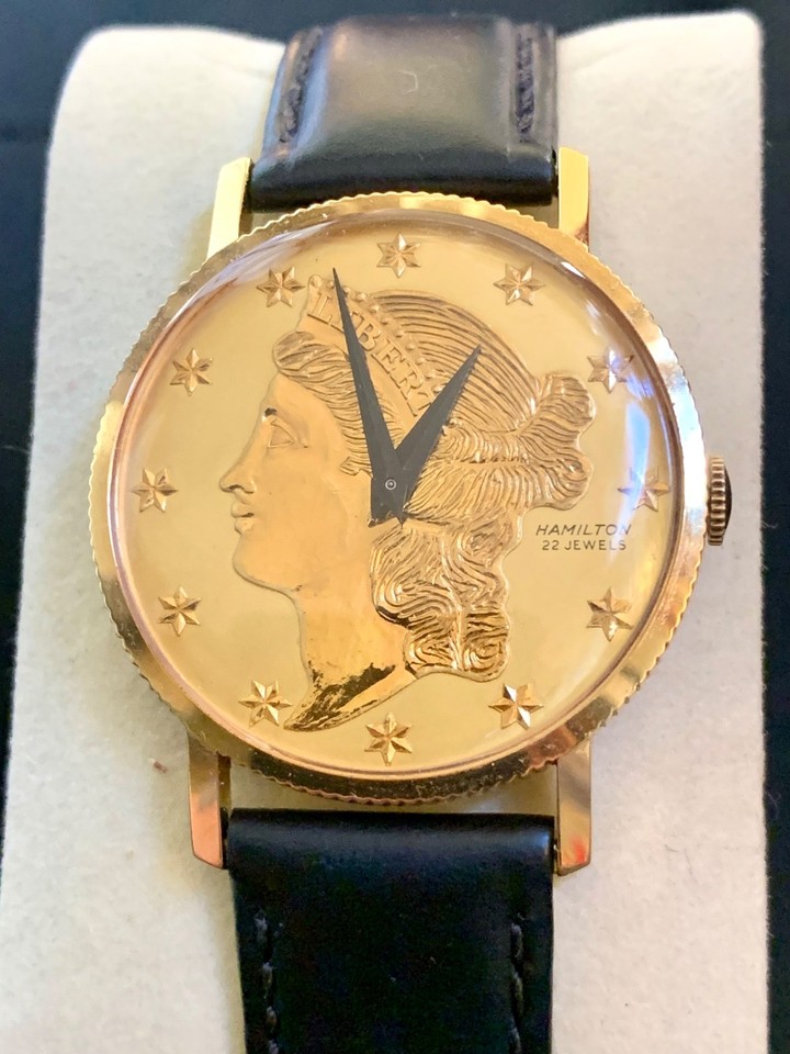 UNIQUE - Hamilton Liberty Coin Wrist Watch 22 Jewels 10k RGP ~ 770 ...