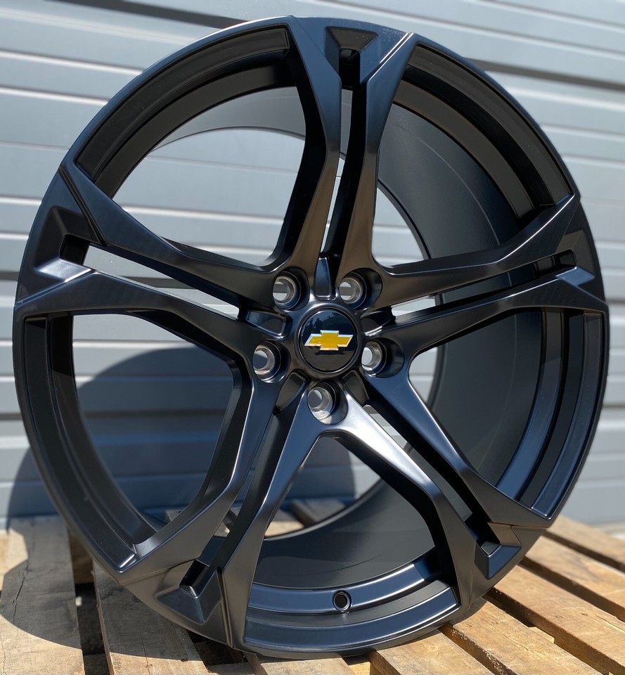 20" Matte Black Wheels 20x10 / 20x11 Fit Chevy Camaro SS LS RS ZL Set 4 ...