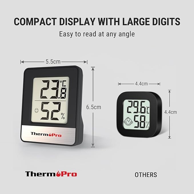 ThermoPro TP49 Small Digital Hygrometer Indoor Thermometer Ambient Thermometer | eBay UK