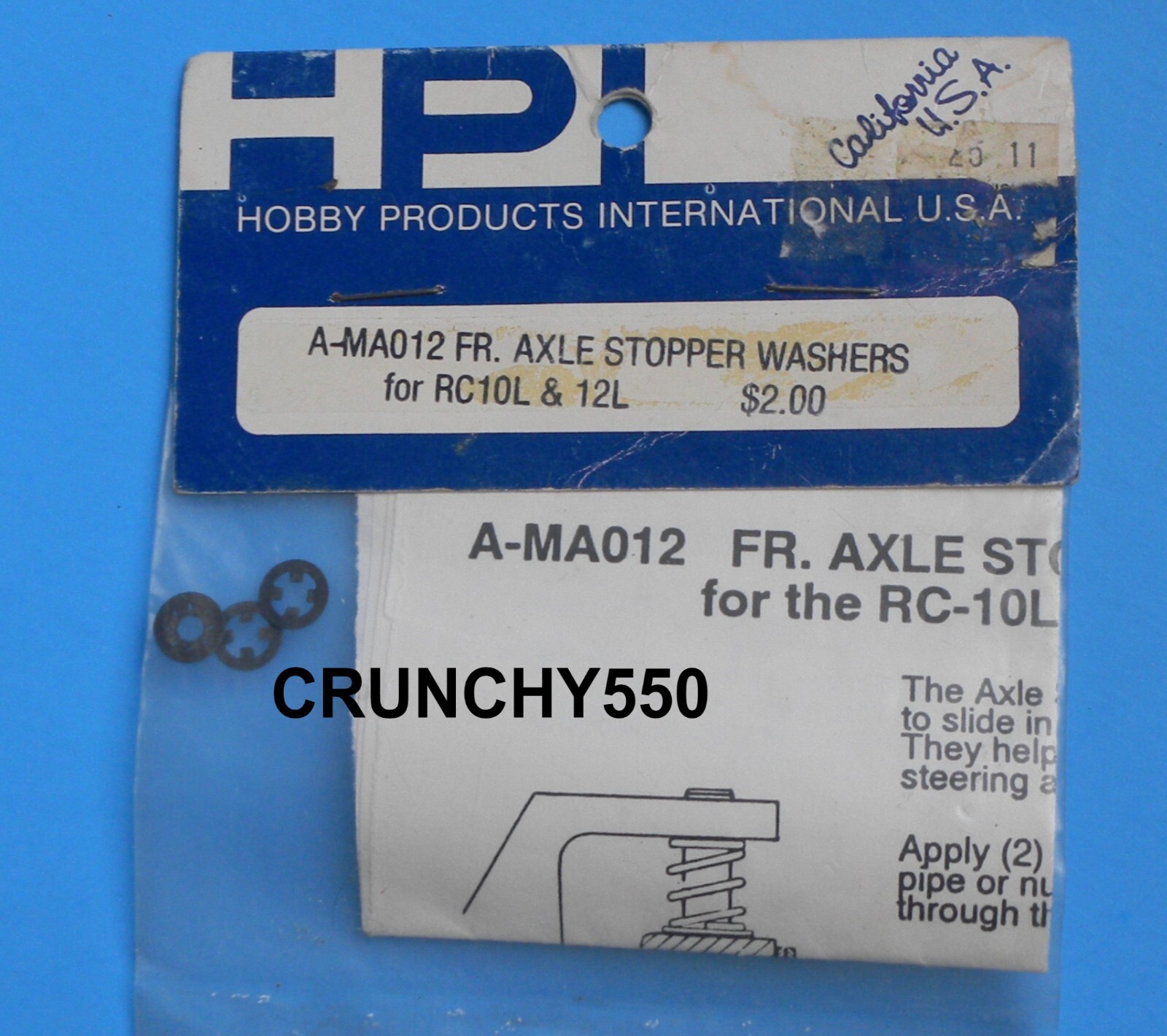 Associated RC10L - 12L Front Axle Stopper Washers HPI Racing A-MA012 RC ...