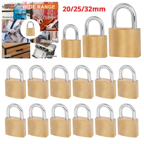 12Pcs 20/25/32mm Brass Padlock Door Toolbox Luggage Suitcase Security ...