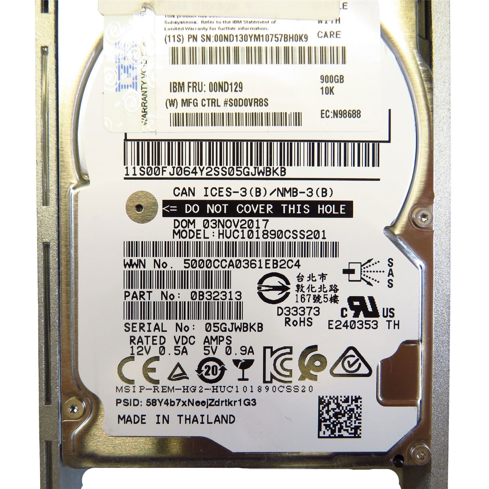 IBM 00ND129 00ND130 900GB 10K RPM 2.5" SAS 12Gbps SED HDD Hard Drive | eBay