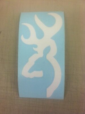 INSTOCK 2 Browning Buckmark WHITE Decal 5" Hunting Truck/Car Window ...