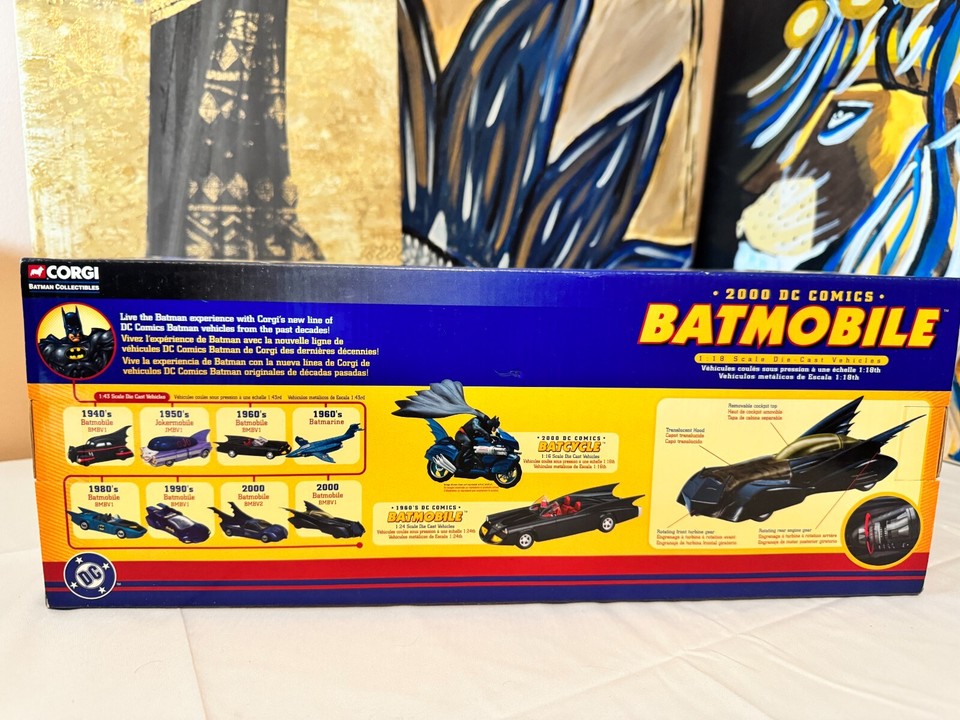 Corgi 2000 DC Comics Batmobile 1:18 Scale Blue Variant in Box W/ Shelf ...