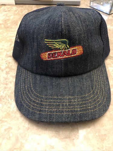 Vintage DEKALB Snapback Trucker Hat Cap Denim Dekalb Seed Corn USA ...