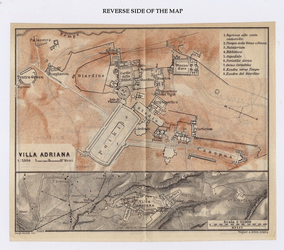 1930 VINTAGE MAP OF CITY OF TIVOLI / HADRIAN'S VILLA / LAZIO / ITALY | eBay