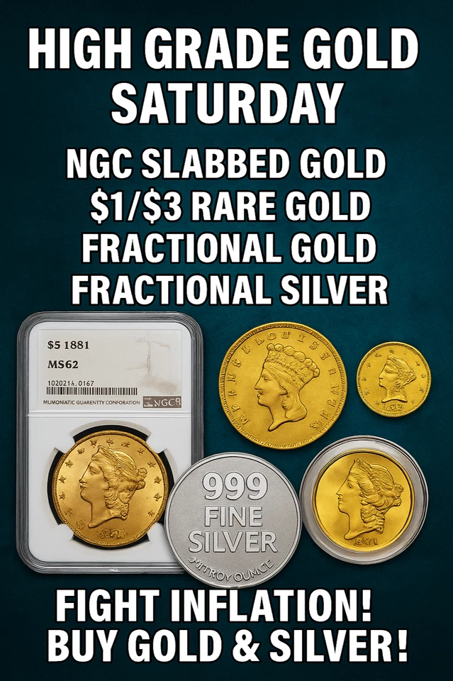 $1/$2 & GO SILVER & GOLD! HIGH GRADE GOLD, MORGANS & SLABS! | eBay Live ...