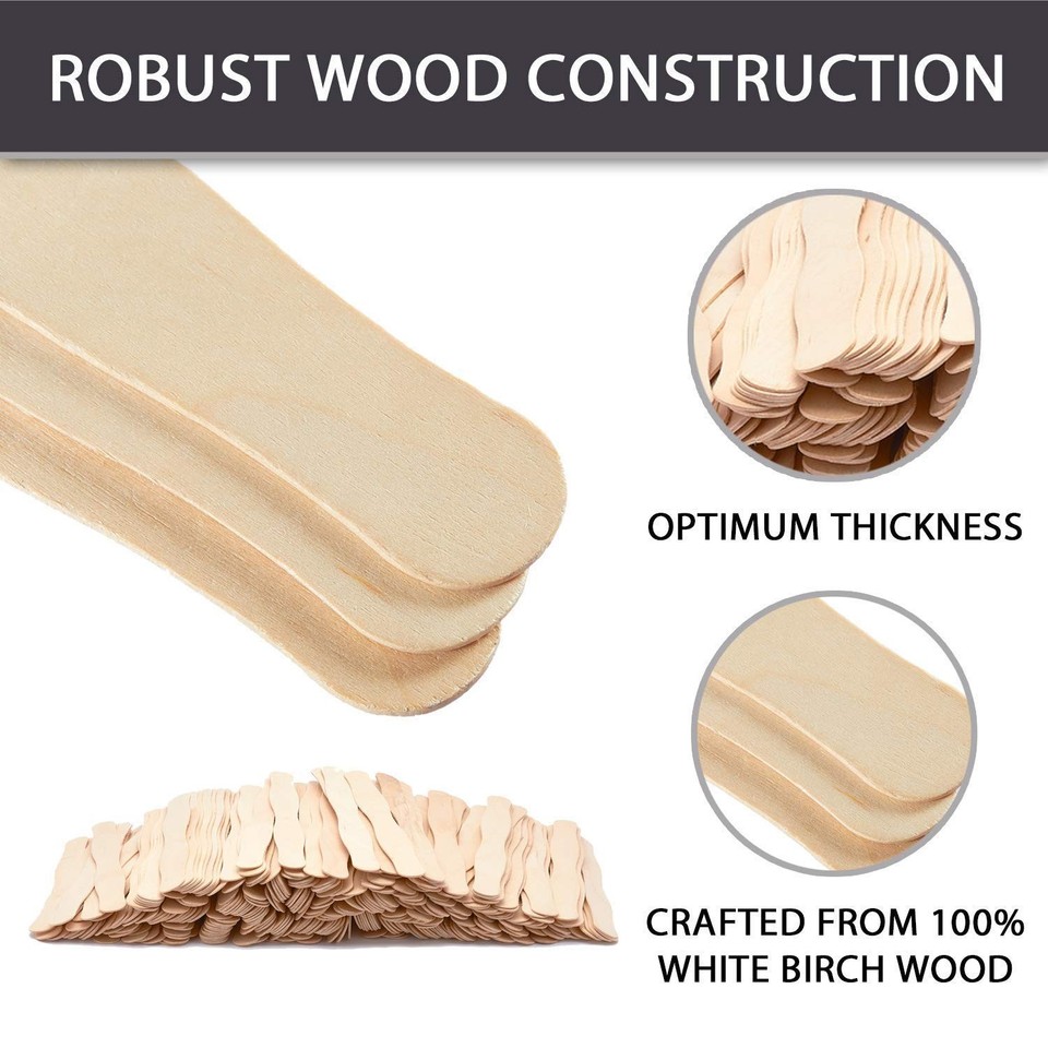 200 pcs Jumbo Wooden Craft Sticks Pack - Bulk Popsicle Sticks for Arts ...