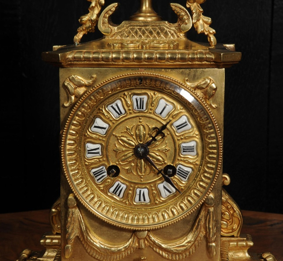 Japy Freres Louis XVI Gilt Bronze Antique French Clock FULLY RESTORED ...