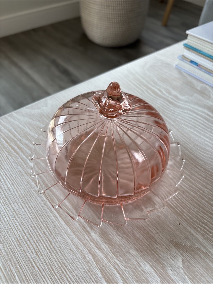 Jeannette Pinwheel Butter Dish Vintage Pink Sierra Depression Glass | eBay
