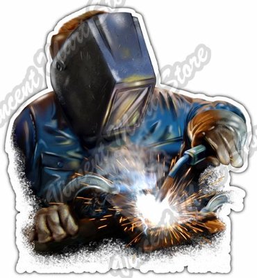 Welder Welding Rod Mask Torch Glove Worker Car Bumper Vinyl Sticker ...