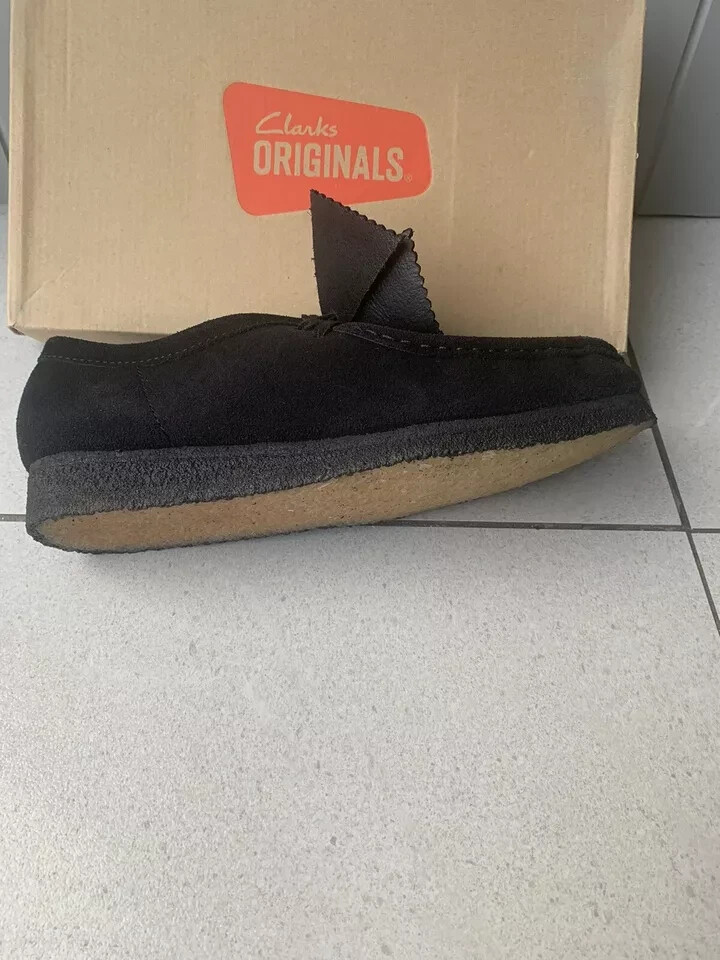 NEW MENS CLARKS ORIGINALS WALLABEES BLACK SUEDE SHOES UK SIZE 9.5 | eBay UK