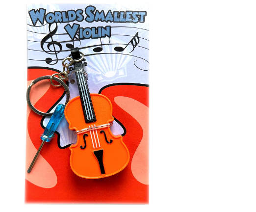 Worlds Smallest Violin Keychain Playable with Music - Mini Keychain ...