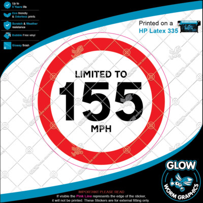 Limited To 155 MPH Speed Restriction Lorry Truck Car Van Bus Vinyl ...