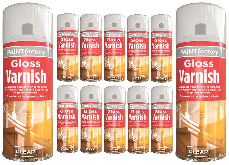 CLEAR GLOSS 400ML VARNISH SPRAY CAN INTERIOR EXTERIOR AEROSOL SPRAY ALL ...