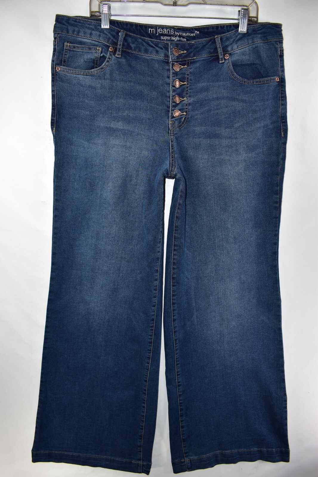 M Jeans by Maurices Wide Leg Flare Super High Rise Size 16w Long (Meas ...