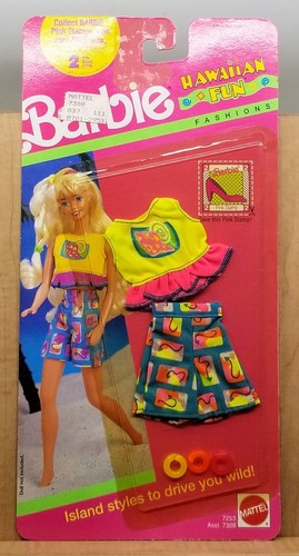 Vintage Mattel Barbie Hawaiian Fun Fashions Top, Shorts & Hair Band ...