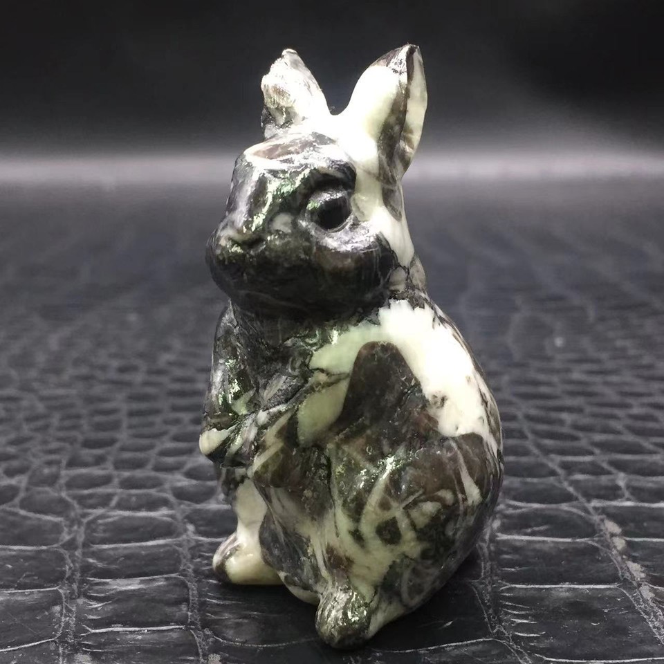 Natural Shell Stone Quartz Crystal Carved Bunny Healing Reiki ...