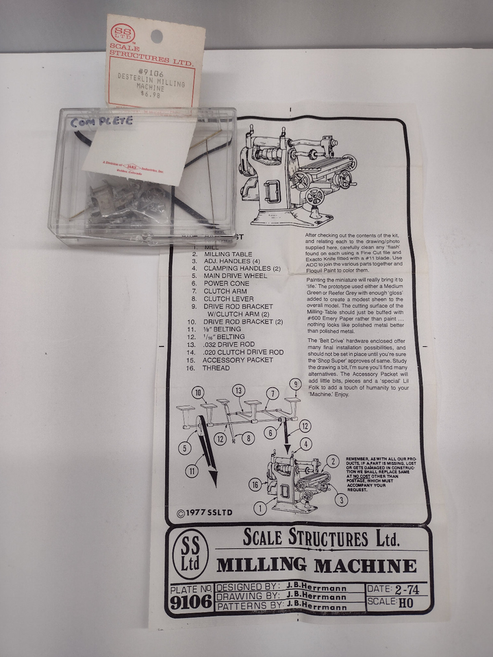 Scale Structures Ltd. Lot of 3 HO scale Shop Machinery cast metal kits ...