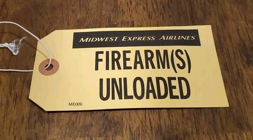 Vintage Midwest Express Airlines Firearm Baggage Tag New Unused 5x2.5 ...