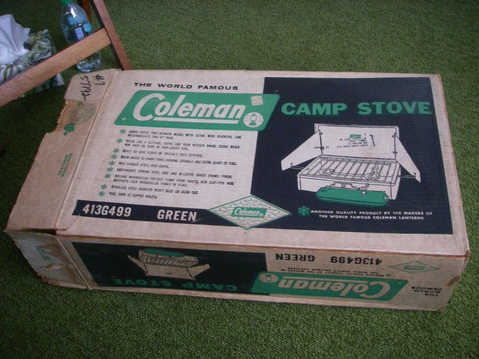 vintage coleman 2 burner camp stove 413 G in original box | eBay