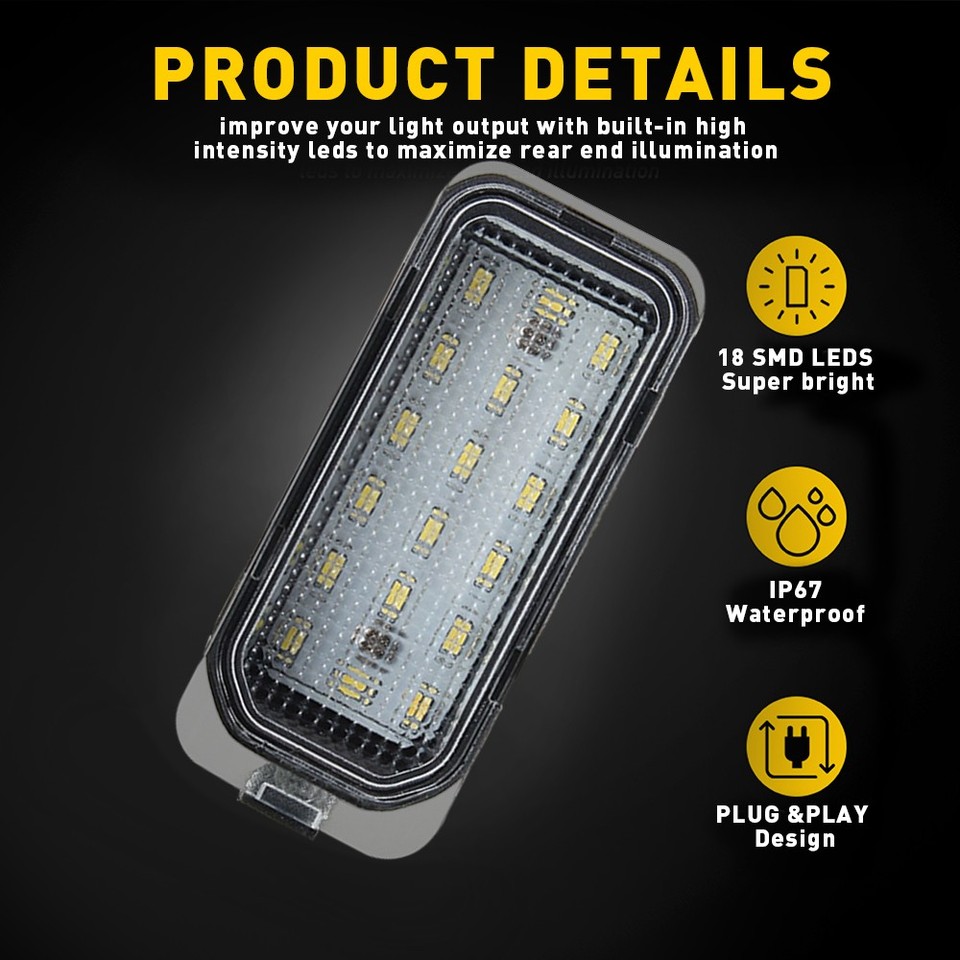 2x LED License Number Plate Lights For Ford Mondeo MKIV MKV C-MAX MKII ...