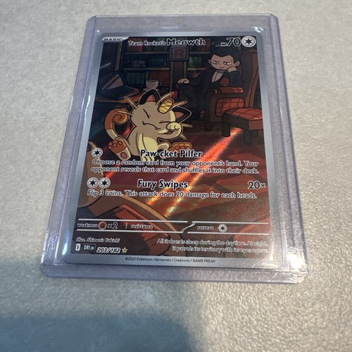 Team Rocket's Meowth 203/182 - Illustration Rare - Destined Rivals ...