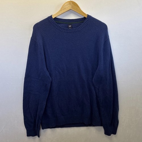 Gap Crew Neck Knit Sweater Blue Men’s XL | eBay