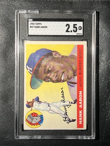 HANK AARON 1955 Topps SGC 2.5 GD+ 47 | eBay