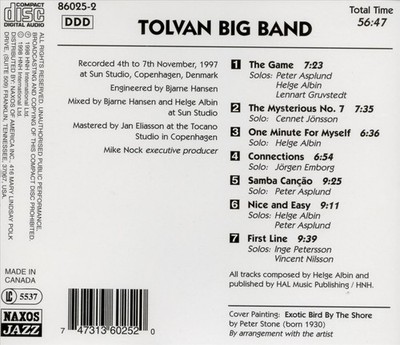 TOLVAN BIG BAND - PLAYS MUSIC OF HEIGE ALBIN NEW CD 747313602520| eBay