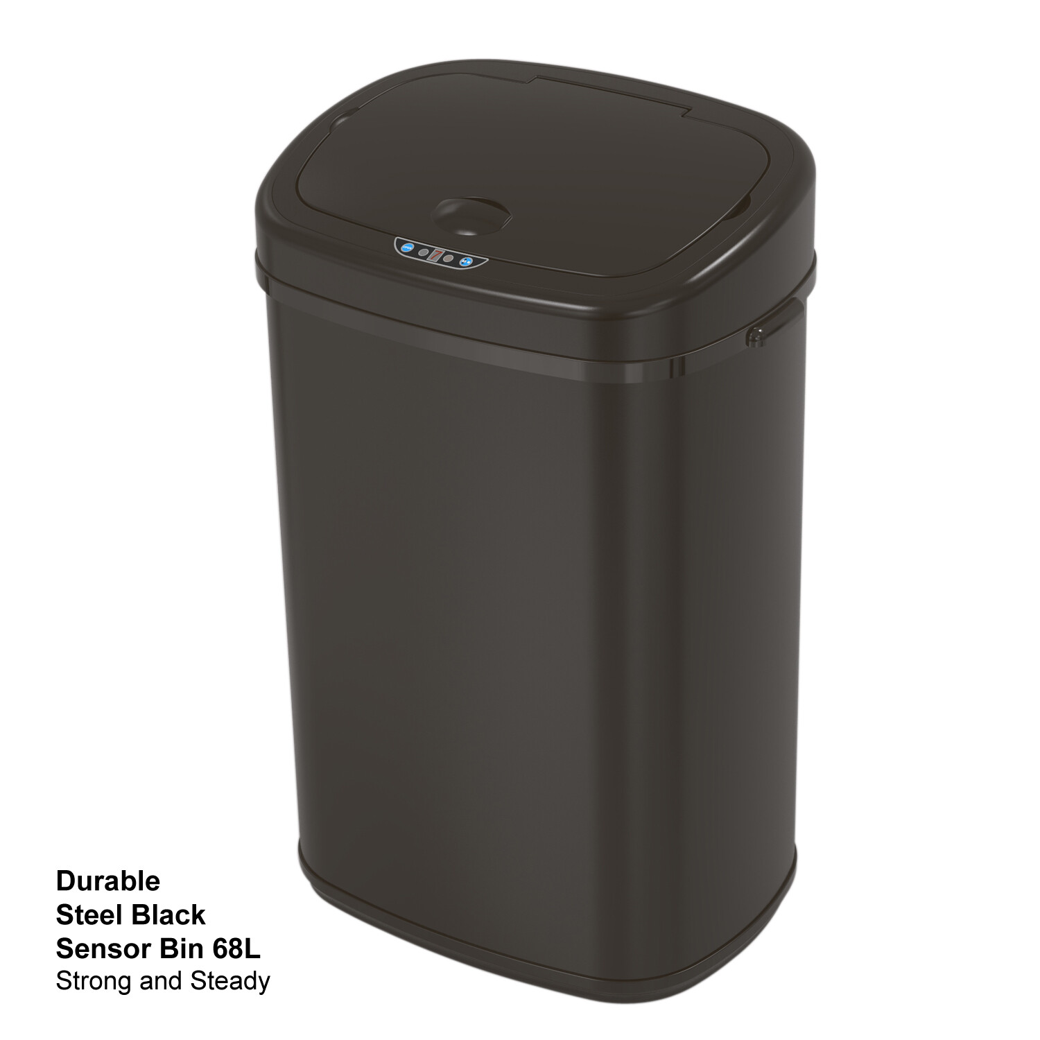 Kitchen S/S Steel Silver Black Square Sensor Waste Dust Bin 40L, 50L ...