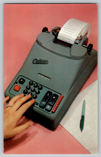 1950s ODHNER Calculating Adding Machine Advertising Ad MCM Chrome print ...