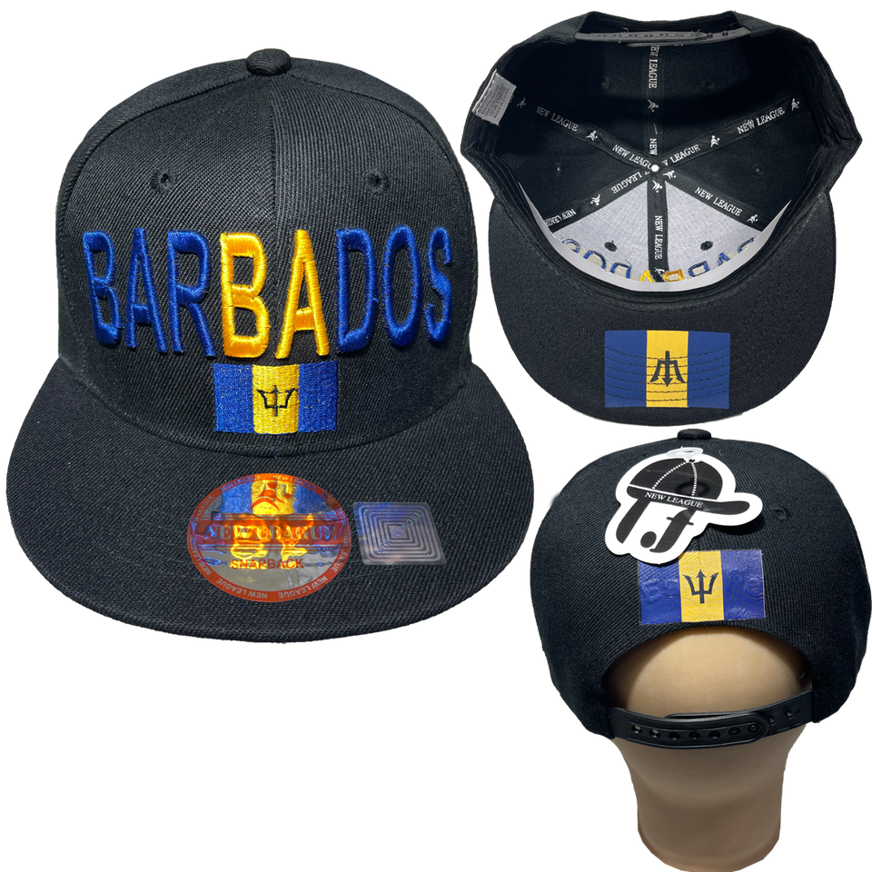 BARBADOS Flag 3D Embroidered Snapback Adjustable Baseball Cap Hats LOT ...