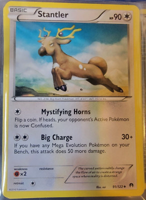 Stantler # 91/122 XY: Breakpoint Set Pokemon Trading Cards TCG Game NM ...