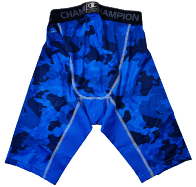 Champion Mens Power Flex 9 Inch Compression Short Blue Camo SMALL | eBay