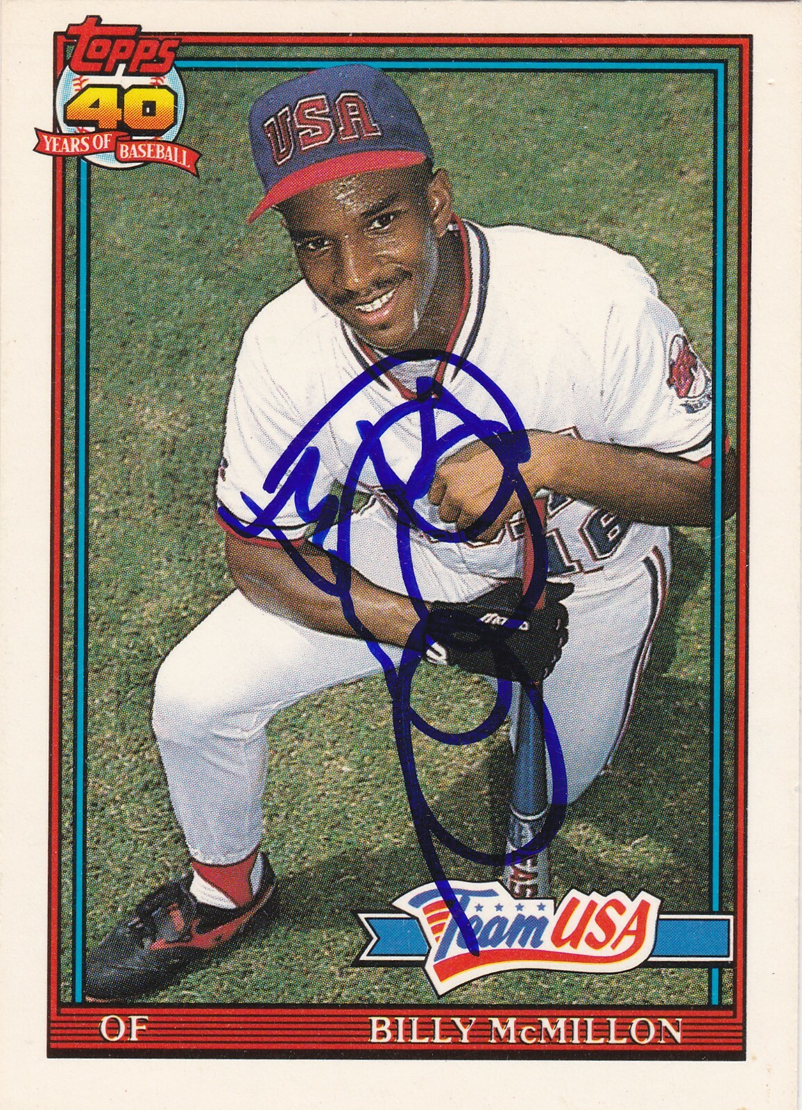 BILLY McMILLON TEAM USA BASEBALL SIGNED CARD PHILLIES OAKLAND A'S ...