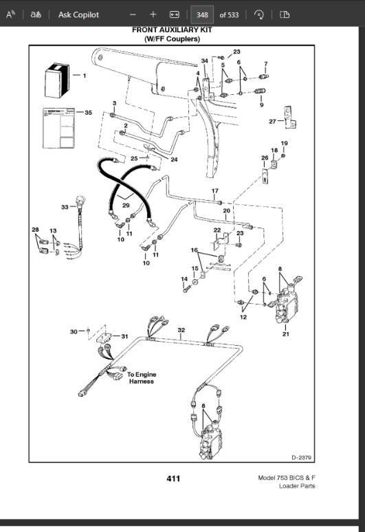 Bobcat 763 Hydraulic Parts Breakdown BOBCAT 763 SKID STEER LOADER