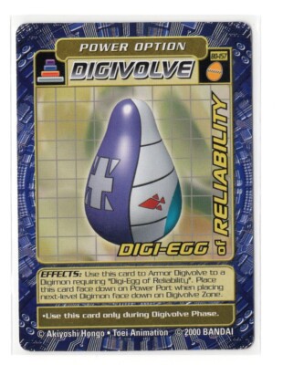 Digimon Card - 2000 Digi Egg of Reliability BO-157 - Bandai Digi Battle ...
