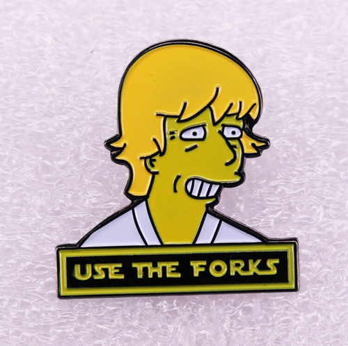 The Simpsons Use The Forks Luke Skywalker Mark Hamill 1.2" Enamel Pin ...