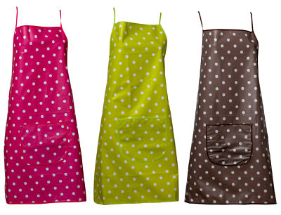 Polka Dot PVC Bib Apron Stain & Wrinkle Resistant Wipe Clean Pinny with ...