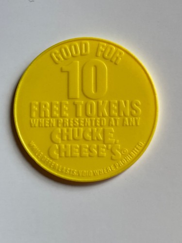 Rare 2003 Yellow Chuck E Cheese Token Redemption Coin NEW Uncirculated ...